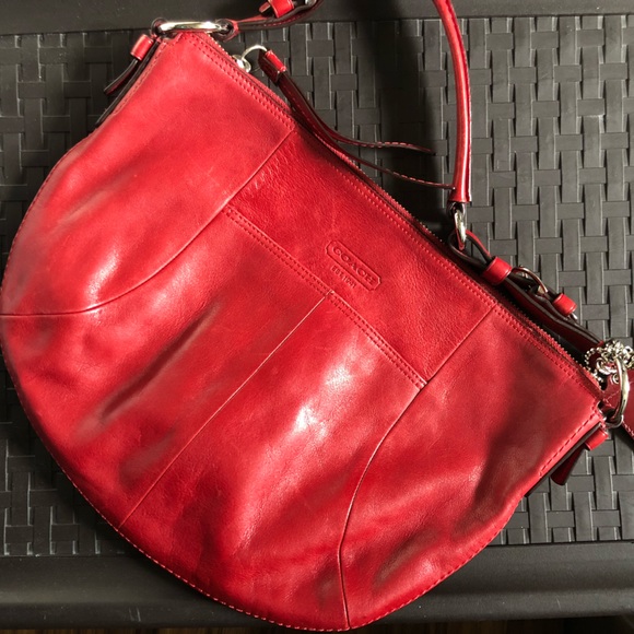 Coach | Bags | Coach Red Leather Soho Hobo | Poshmark